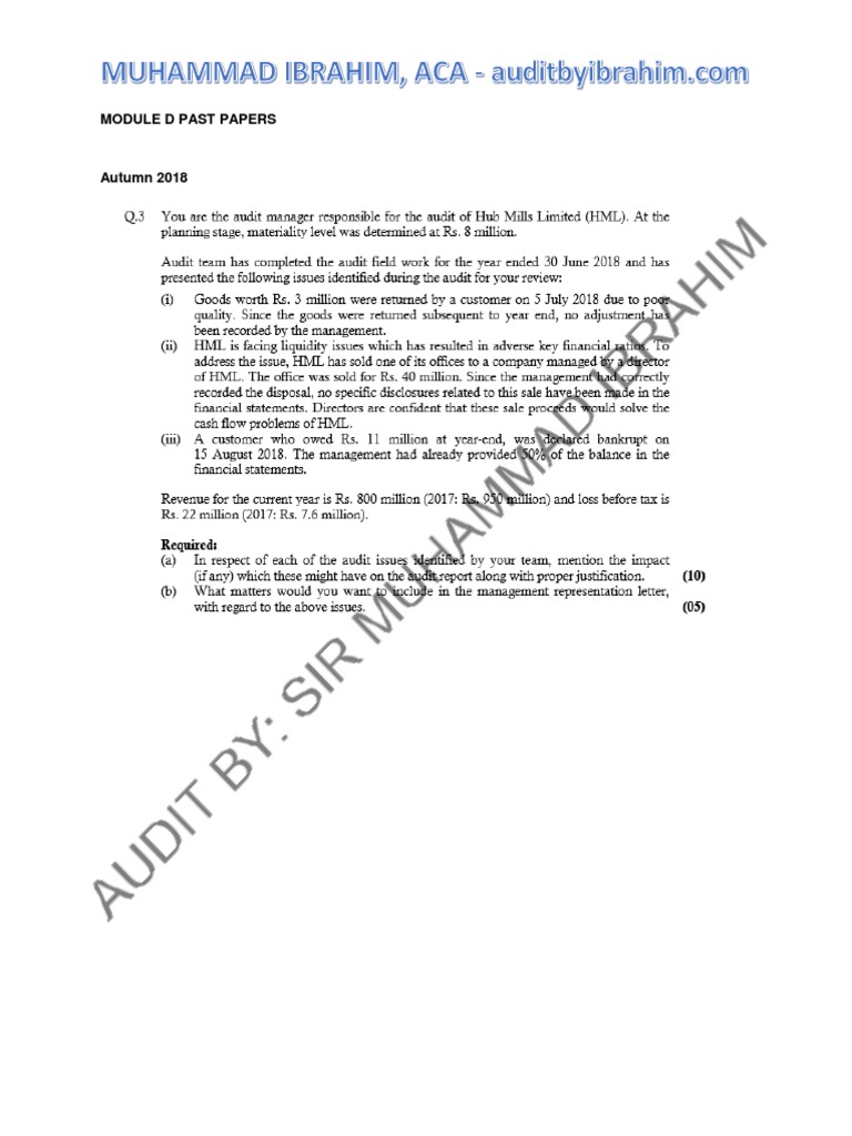 Module D Past Papers | PDF