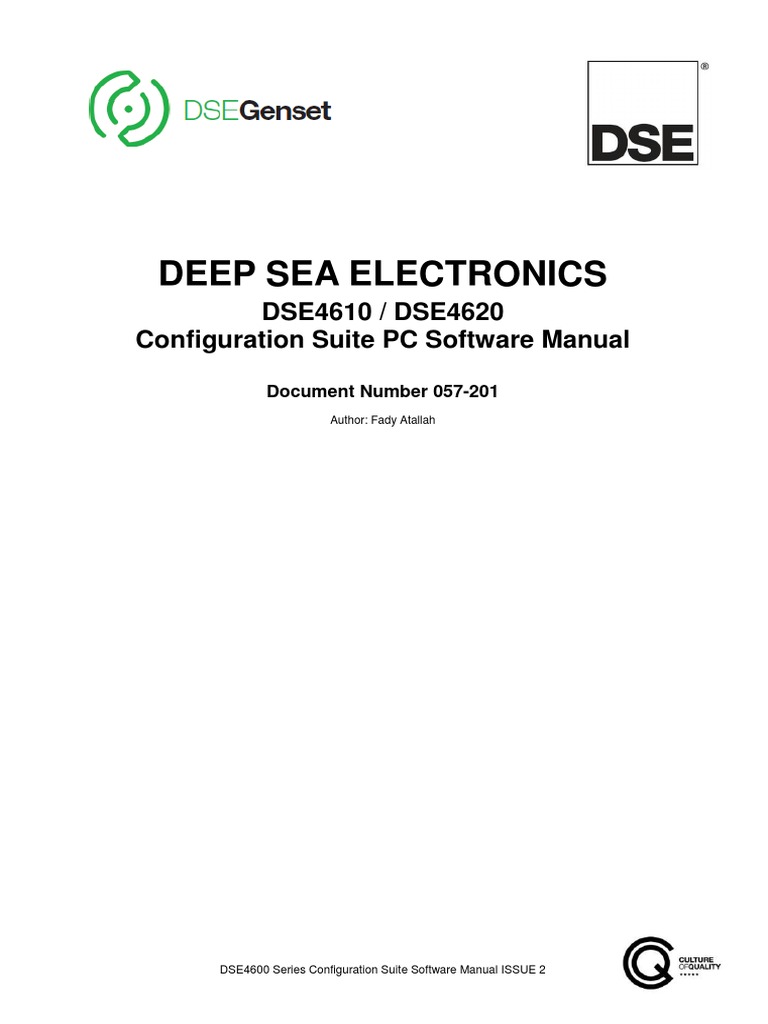 Deep Sea Electronics: DSE4610 / DSE4620 Configuration Suite PC Software ...