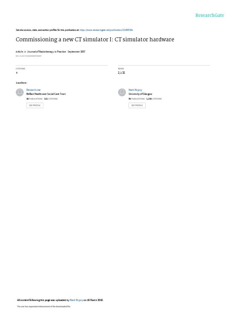 CT Sim Commissioning Process | PDF | Ct Scan | Simulation