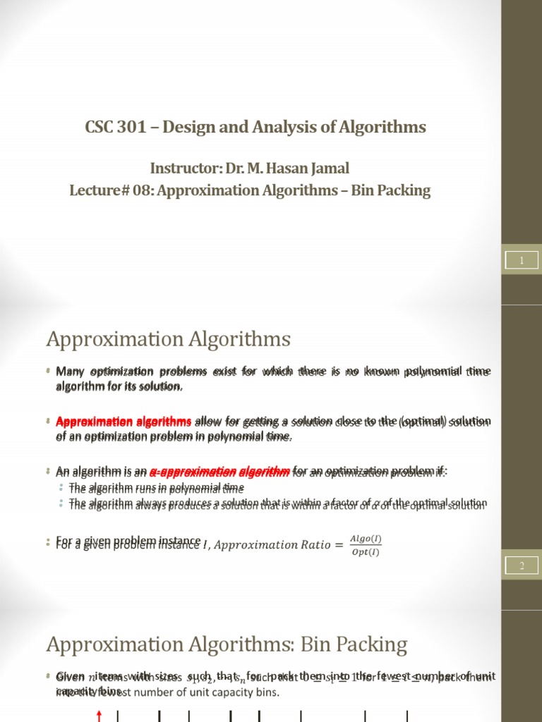 Approximation Algorithms For Bin Packing A Comparison Of The Next Fit First Fit Best Fit