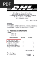 Guía de Envío DHL: Ejemplo y Rastreo | PDF | México