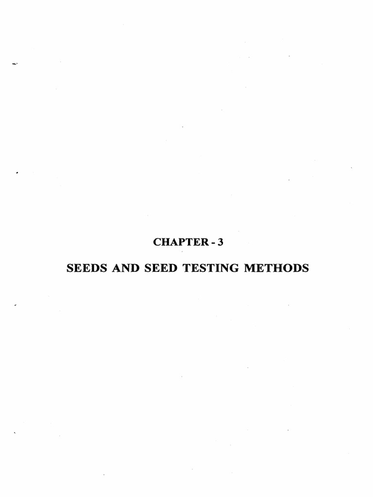 Chapter-3 Seeds and Seed Testing Methods | PDF | Wheat | Soybean