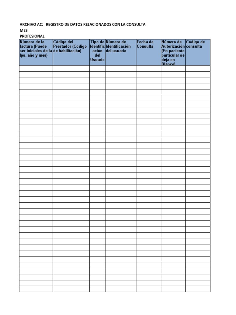 Formato para Elaboración de RIPS | PDF | Business | Salud y bienestar