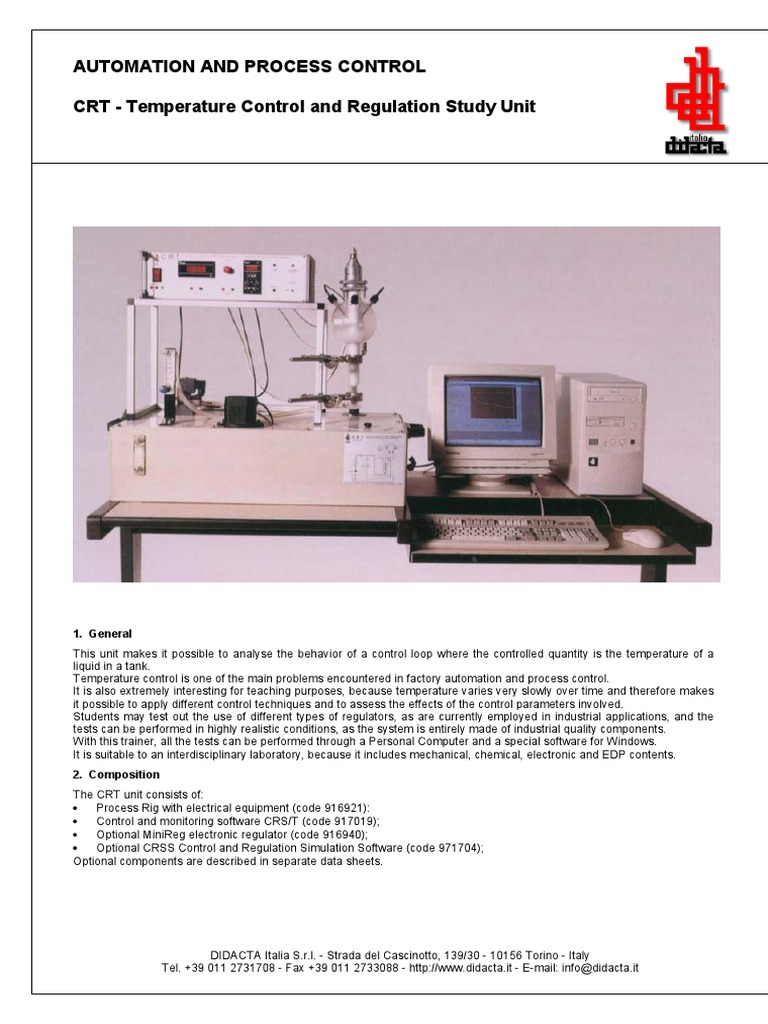Automation and Process Control CRT - Temperature Control and Regulation ...