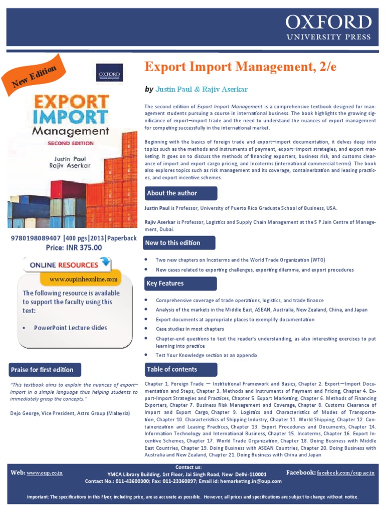 Export-Import Management PDF | PDF | Exports | International Trade
