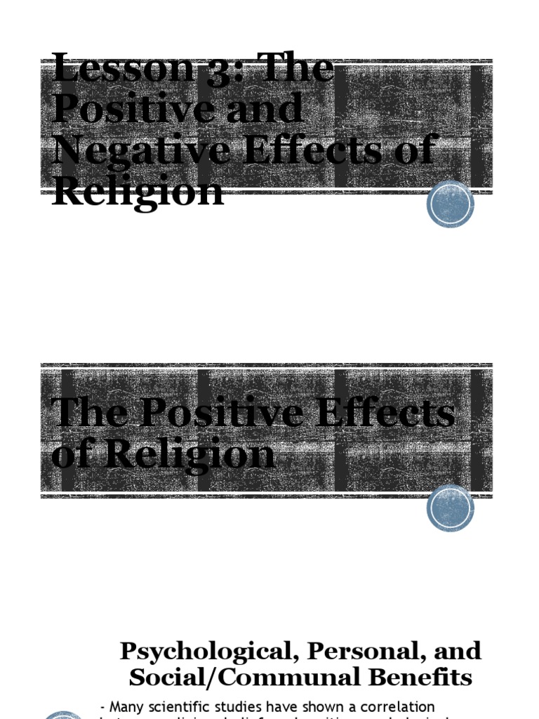 Lesson 3: The Positive and Negative Effects of Religion | Download Free ...