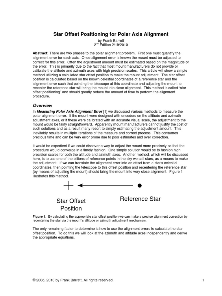 Star Offset Positioning For Polar Axis A PDF | PDF | Teaching Methods ...