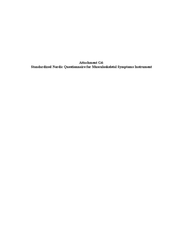 Standardised Nordic Questionnaires | PDF