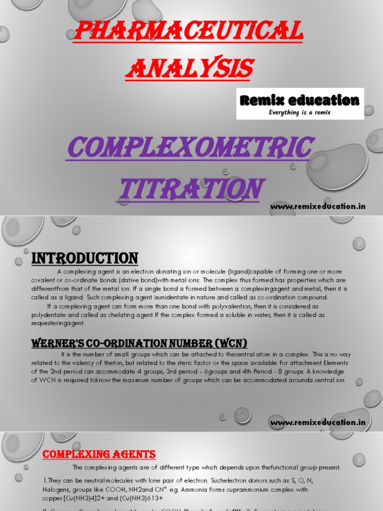 Complexation Titration | PDF | Ethylenediaminetetraacetic Acid | Titration