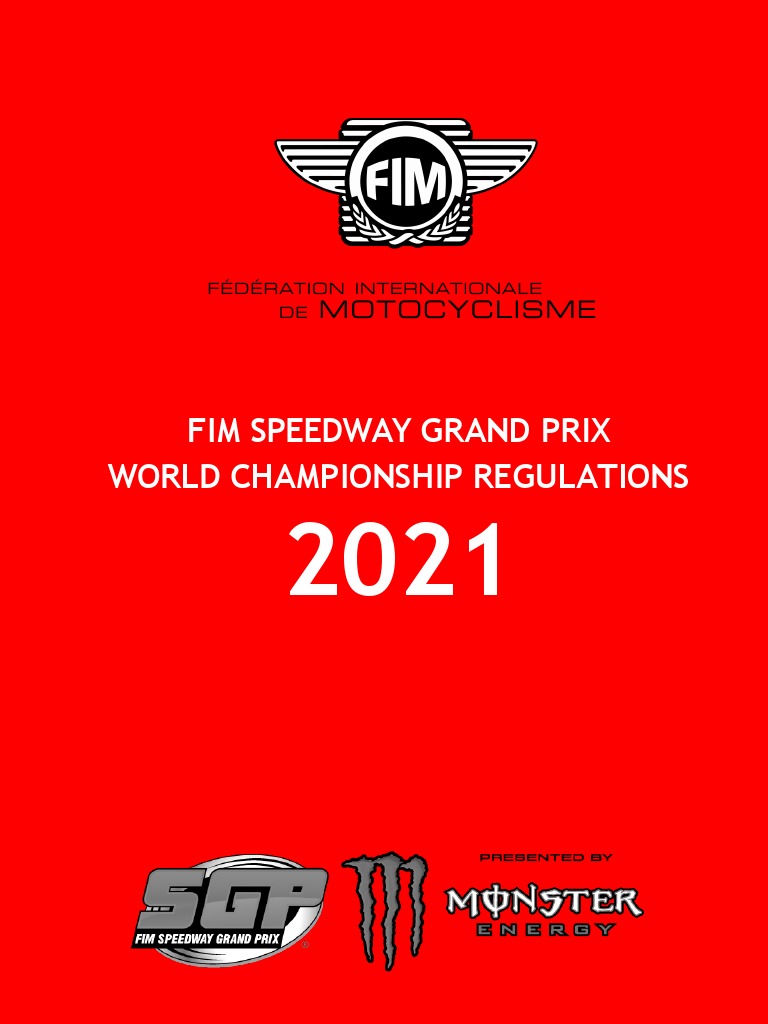 FIM Speedway GP Championship Regulations 2021 | PDF | Motorcycle ...