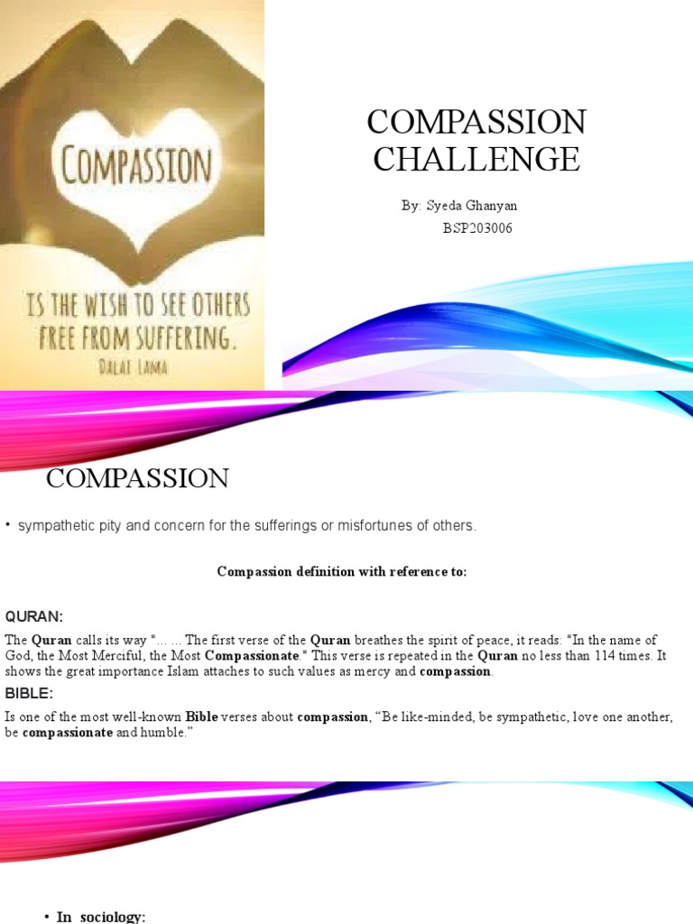 Compassion Challenge: By: Syeda Ghanyan BSP203006 | PDF | Self ...