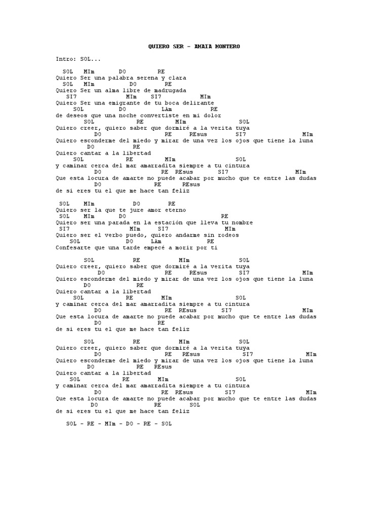 QUIERO SER - Amaia Montero | PDF