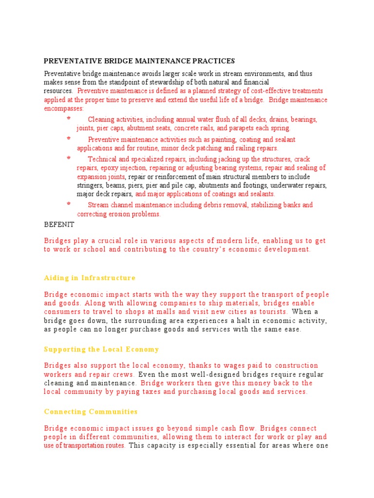 Preventative Bridge Maintenance Guide | PDF | River | Bridge