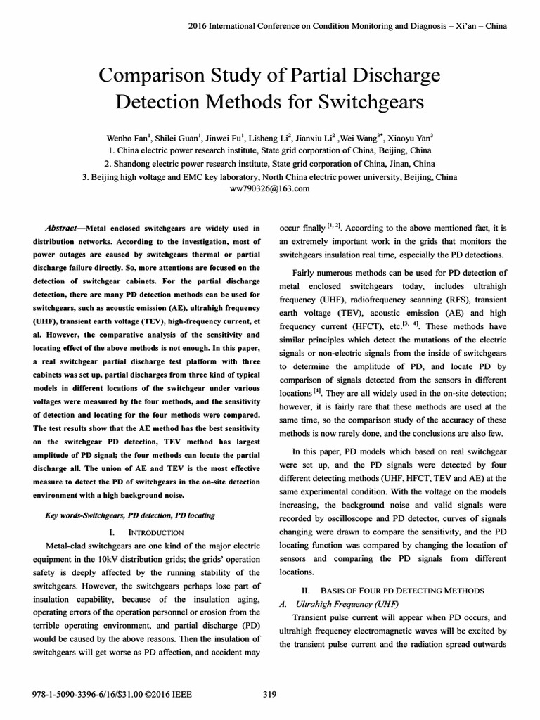 Paper - Comparison Study of Partial Discharge Detection Methods For ...