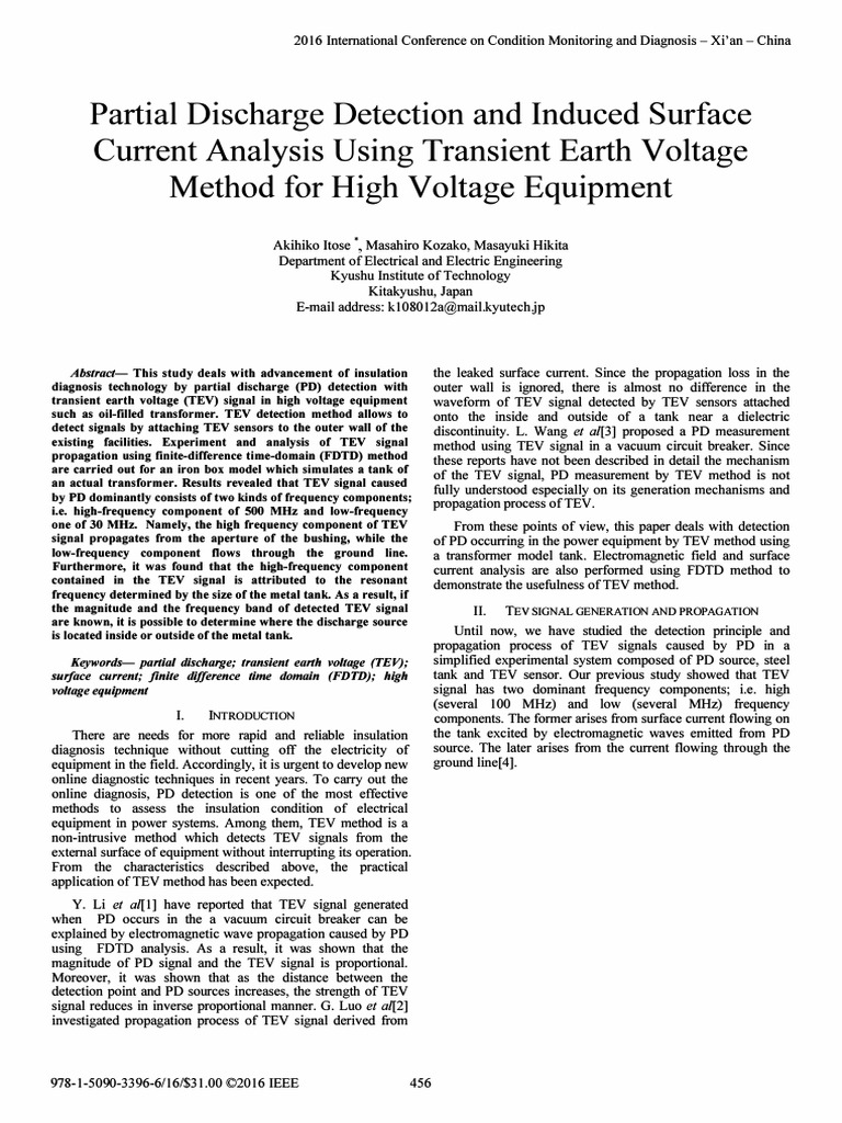 UDT - 2016-TEV-L1 - Partial Discharge Detection and Induced Surface ...