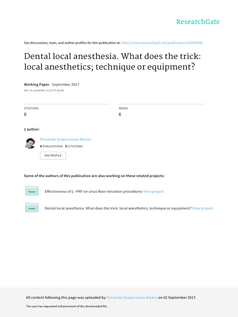Dental Local Anesthesia. What Does The Trick: Local Anesthetics ...
