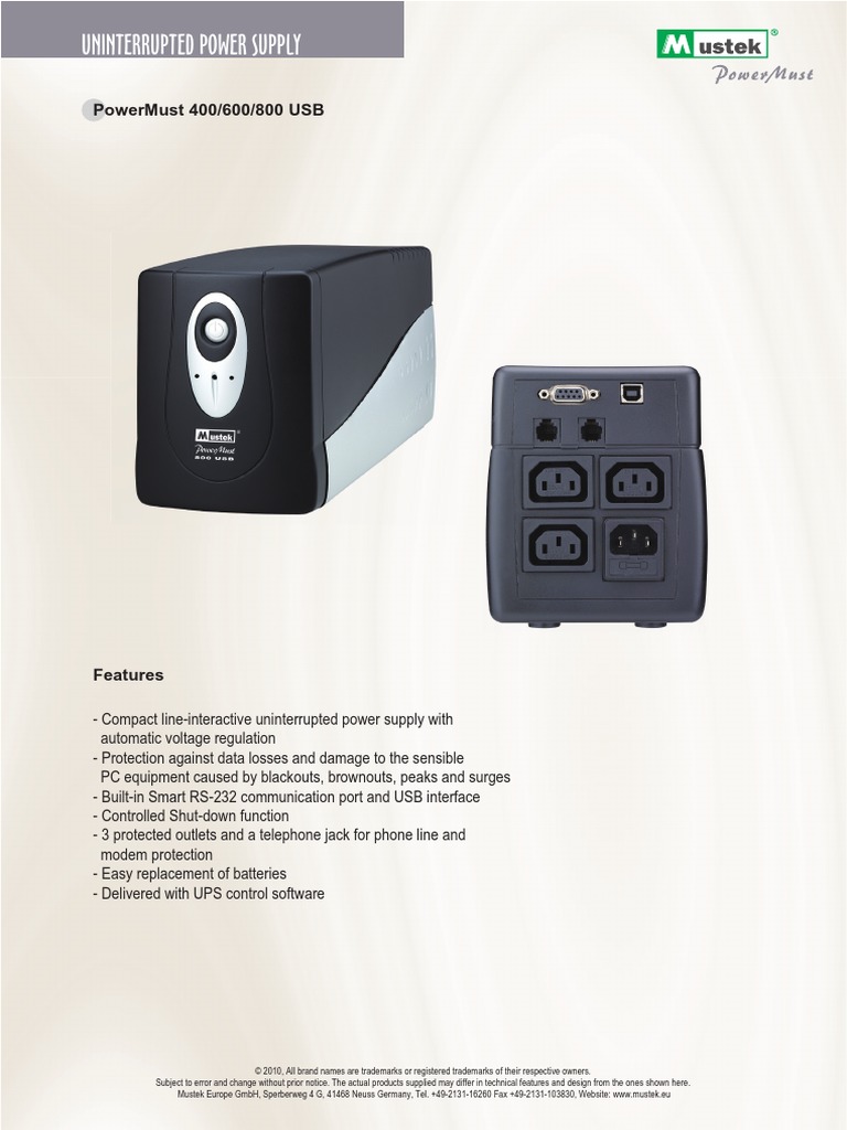 Product Info PM400 600 800 USB-En | PDF | Power Supply | Usb