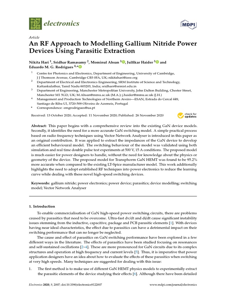 An RF Approach To Modelling Gallium Nitride Power Devices Using ...