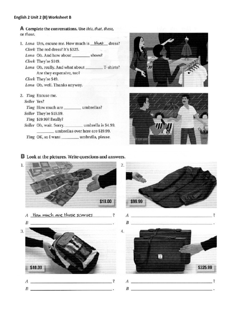 English 2 Unit 2 (8) Worksheet B | PDF