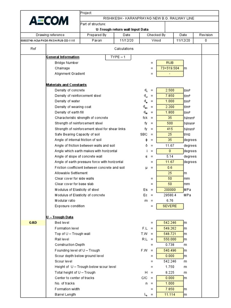 U-Trough - RETURN - WALL - TYPE 1 PDF | PDF | Friction | Chemical ...