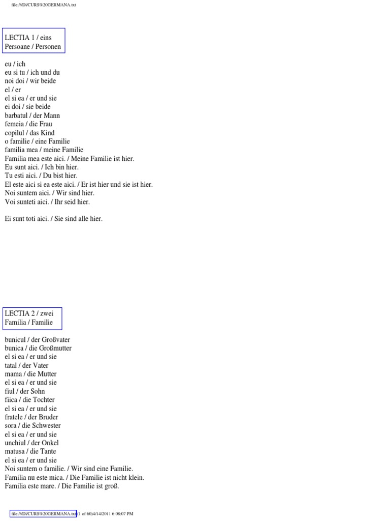Curs Germana 100 Lectii PDF | PDF
