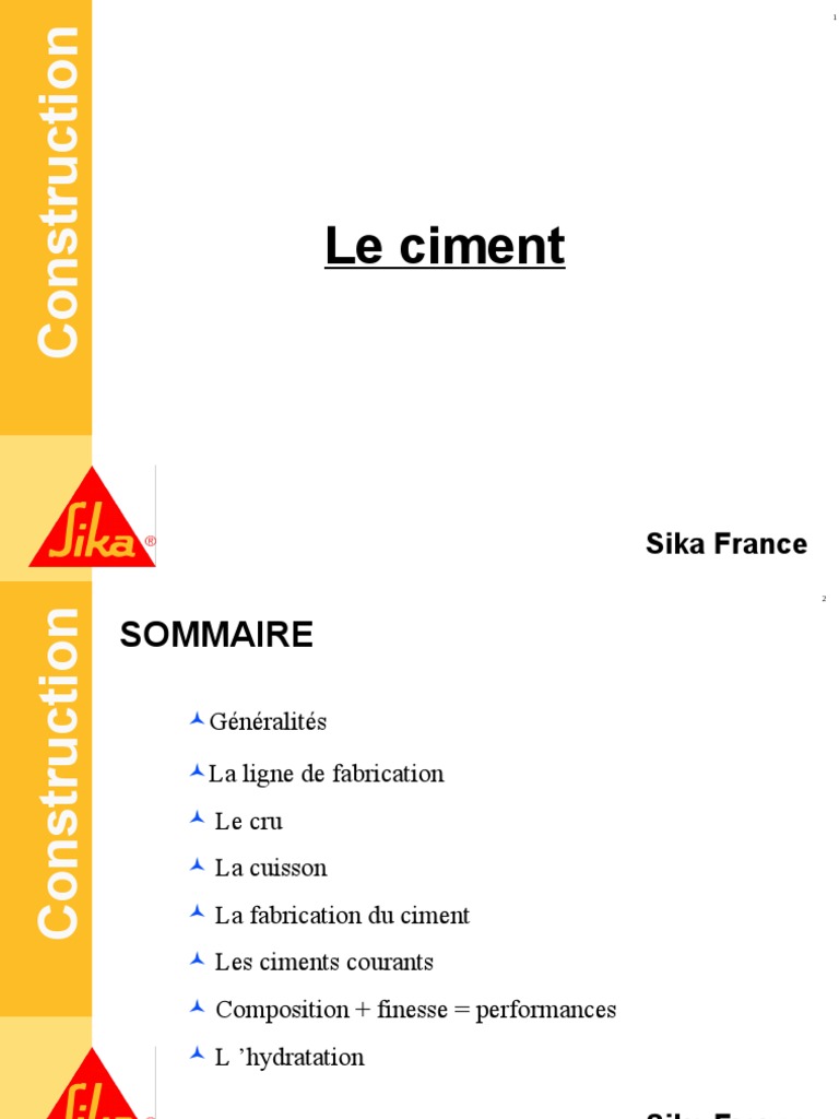 Formation Béton - 2 Le Ciment | PDF | Ciment | Béton