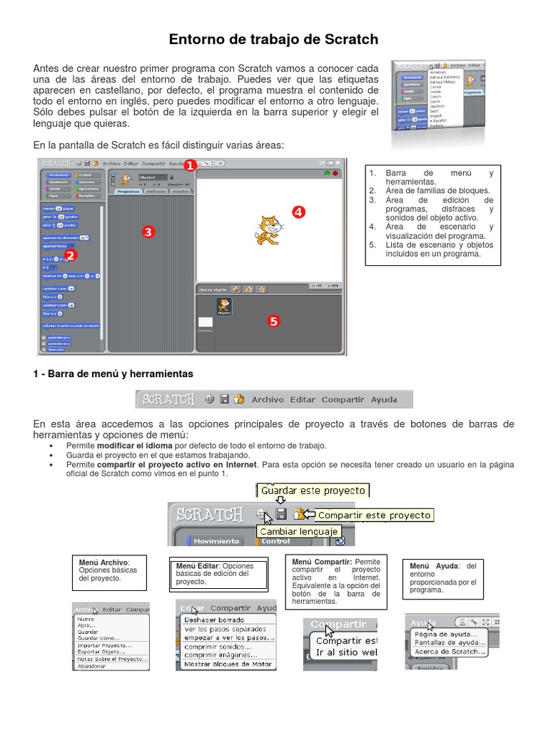 Guía del Entorno de Trabajo en Scratch | PDF | Scratch (lenguaje de ...