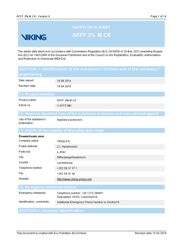 3 - AFFF Mil Spec | PDF | Toxicity | Dangerous Goods
