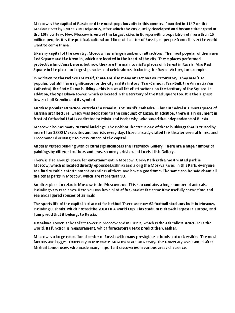 Moscow | PDF | Moscow | Moscow Kremlin