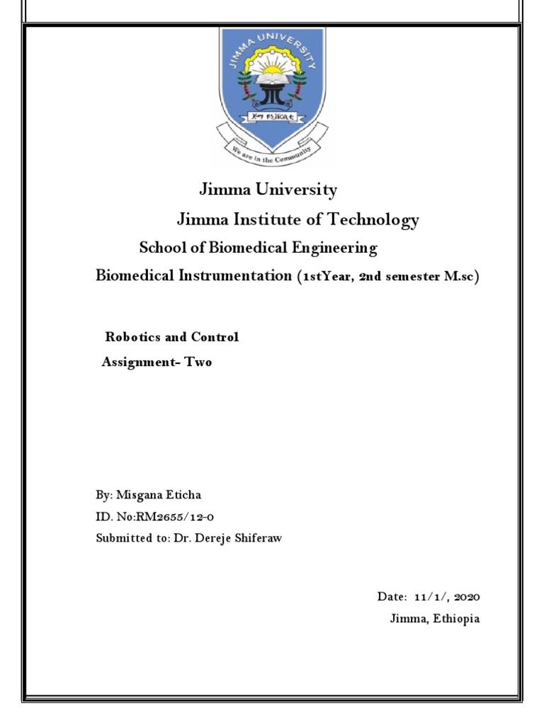 Robotics Assignment Two | PDF | Physics | Teaching Mathematics
