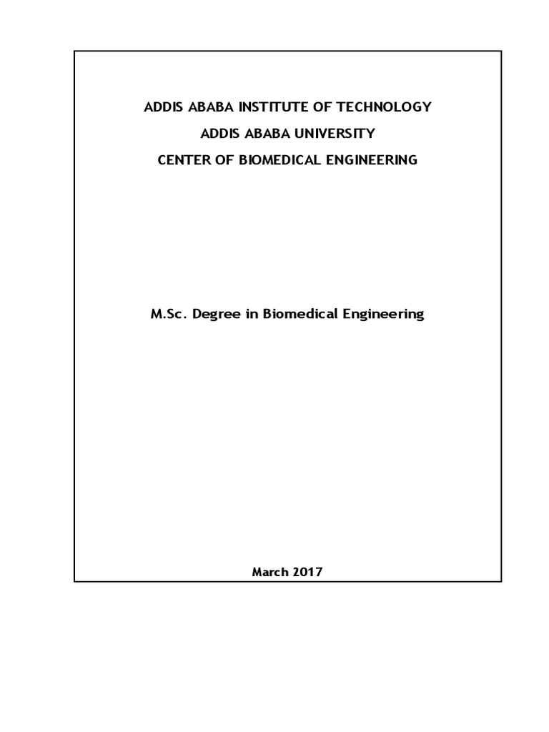 Addis Ababa University | PDF | Biomedical Engineering | Academic Degree