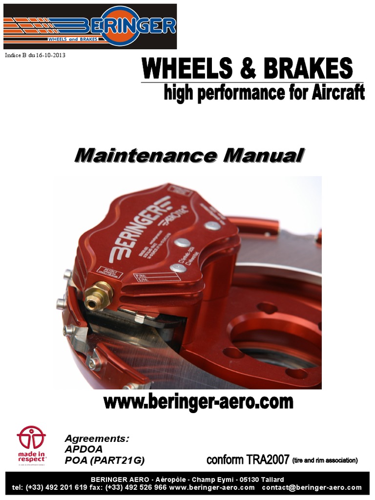 Wheels and Brakes Maintenance Manual 2014 02 26 | PDF | Brake | Anti ...