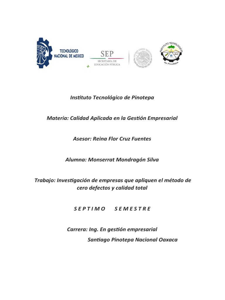 Cero Defectos y Calidad Total | PDF