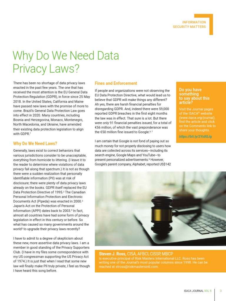 Why Do We Need Data Privacy Laws?: Fines and Enforcement | Download ...