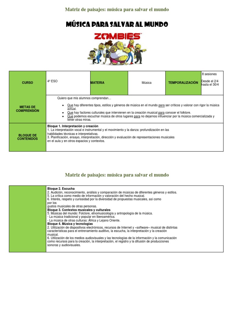 Música y Cultura: Aprendiendo a Valorar | PDF | Partituras ...
