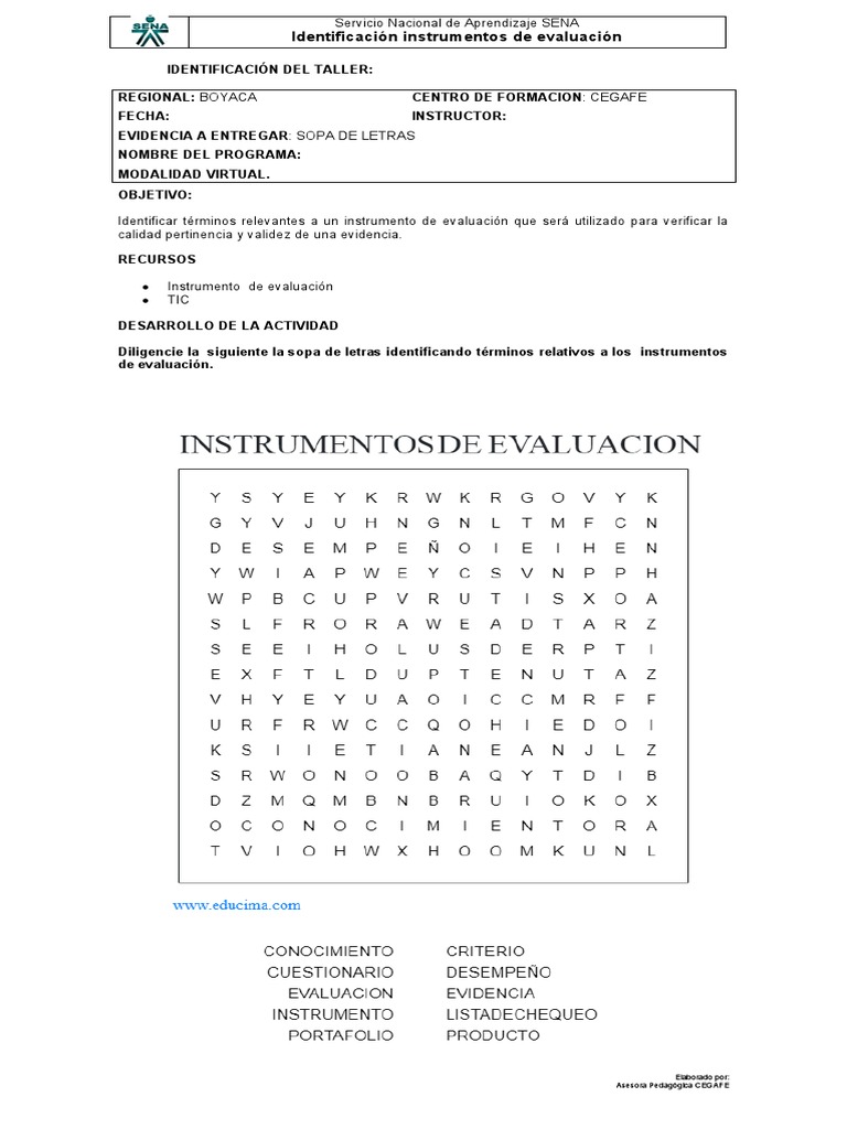 Sopa de Letras Instrumentos | PDF