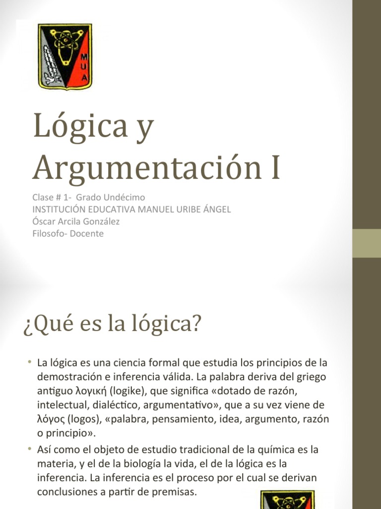 Logica Y Argumentacion Pdf Argumento Proposición