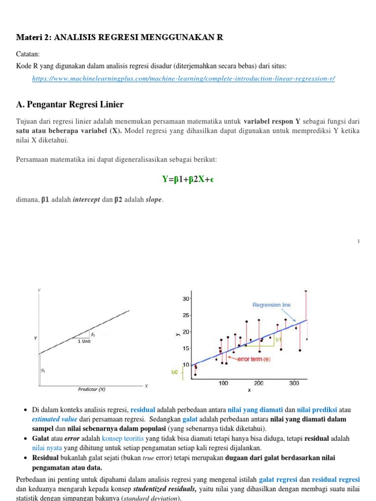 Analisis Regresi Menggunakan R | PDF