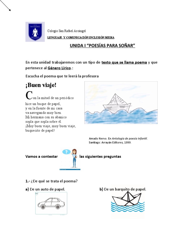 Guía Clases Unidad Ii Poesías para Soñar | PDF | Rima | Sustantivo