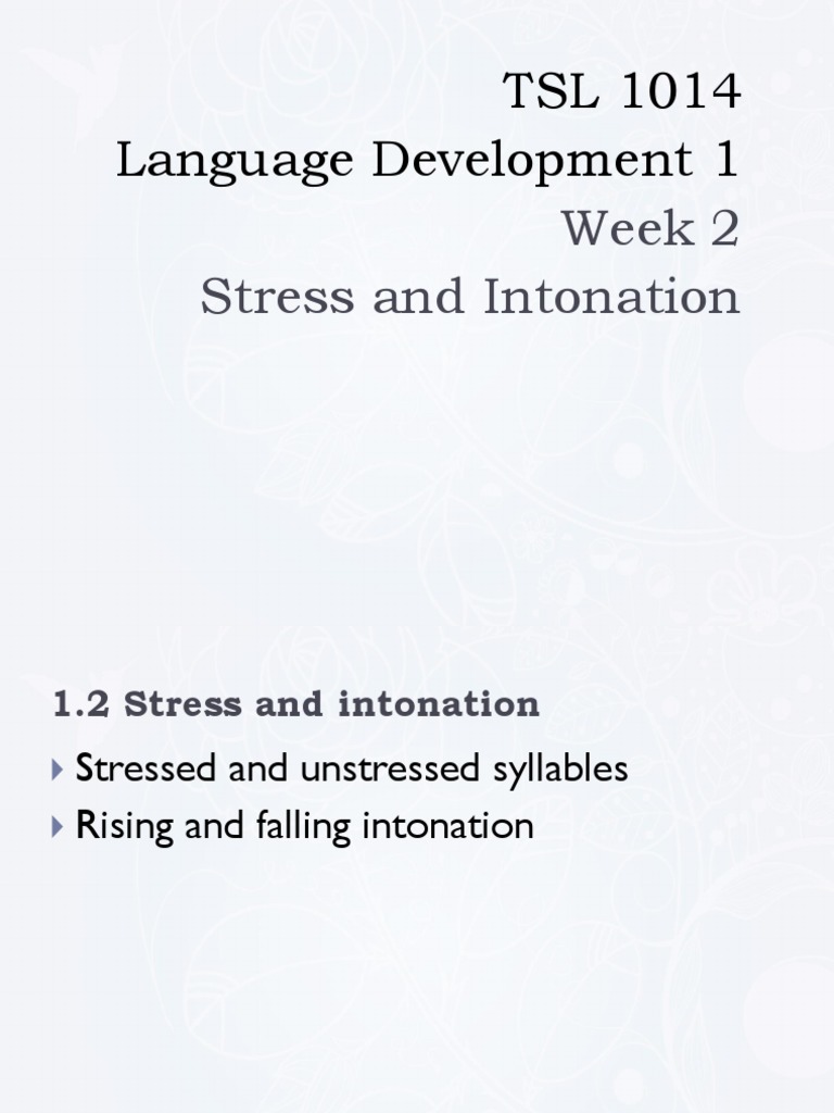 Teaching English Language Pronunciation - Stress & Intonation | PDF ...