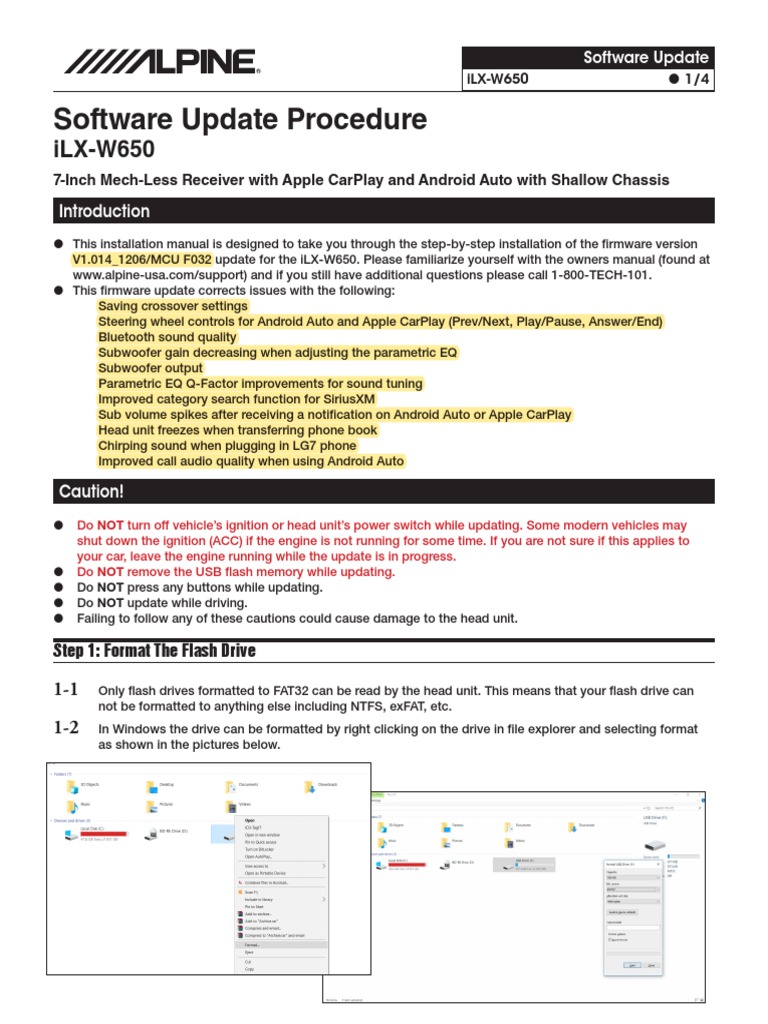 Software Installation Manual iLX-W650 - 11122020 | PDF | Usb Flash ...