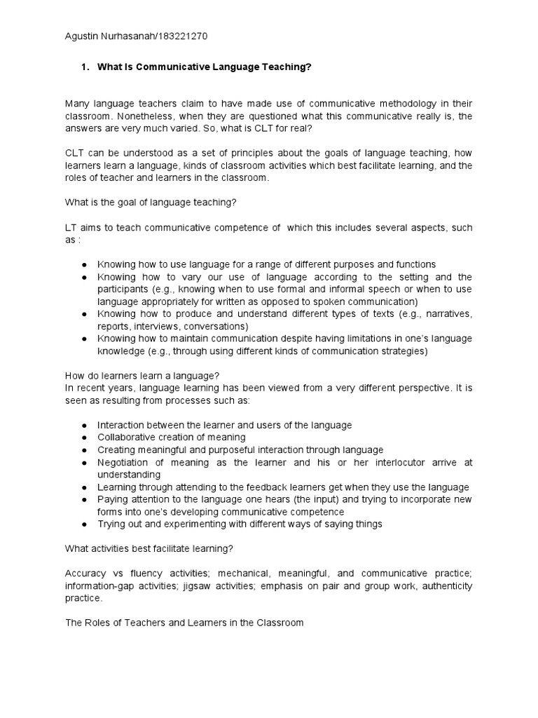 What Is Communicative Language Teaching? | PDF | Language Education ...