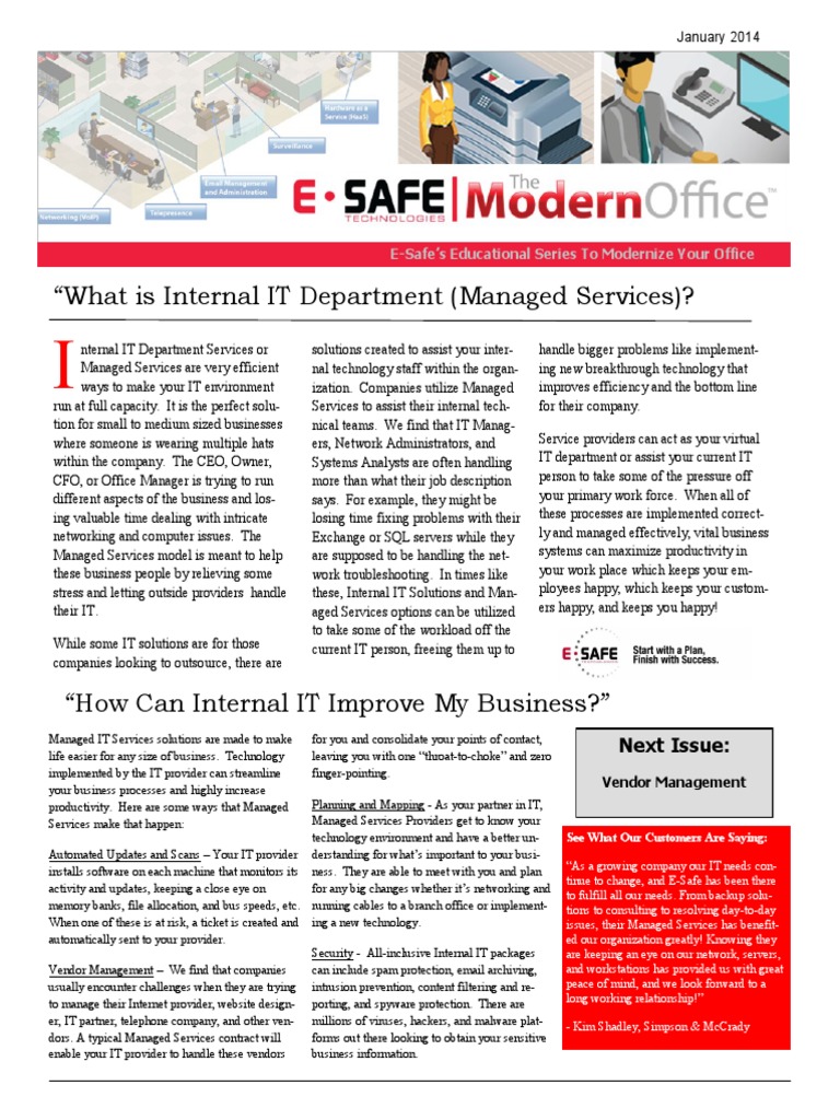 "What Is Internal IT Department (Managed Services) ?: E-Safe's ...