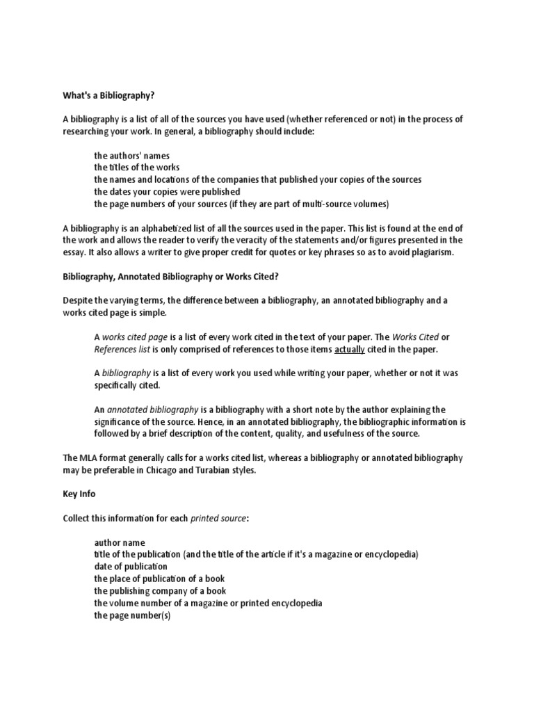 What's A Bibliography?: References List Is Only Comprised of References ...