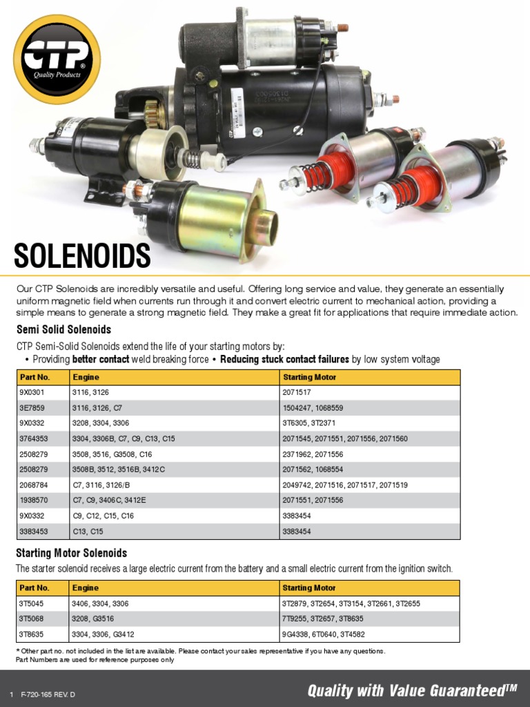 Caterpillar Solenoids and Replacements | PDF | Technology & Engineering