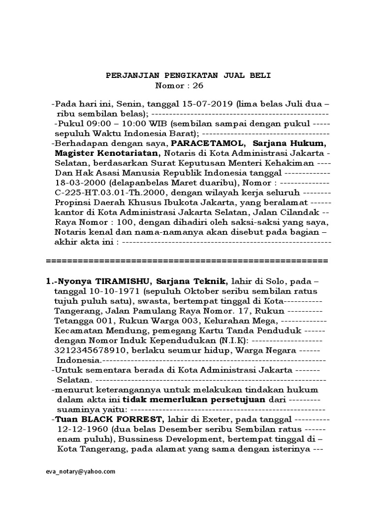 Contoh Akta PPJB | PDF