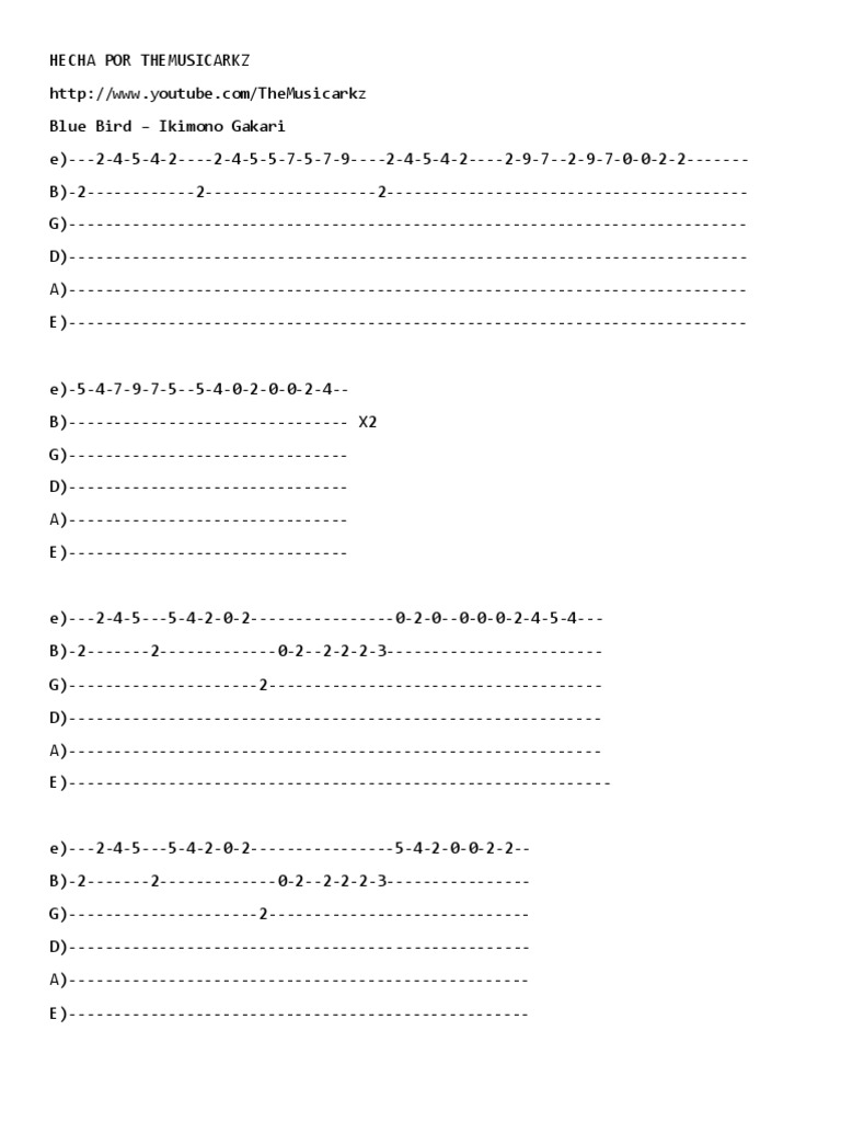 Blue Bird Chords and Tabs Guide | PDF