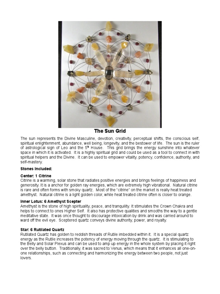 The Sun Grid: Stones Included: Center: 1 Citrine | PDF | Quartz ...