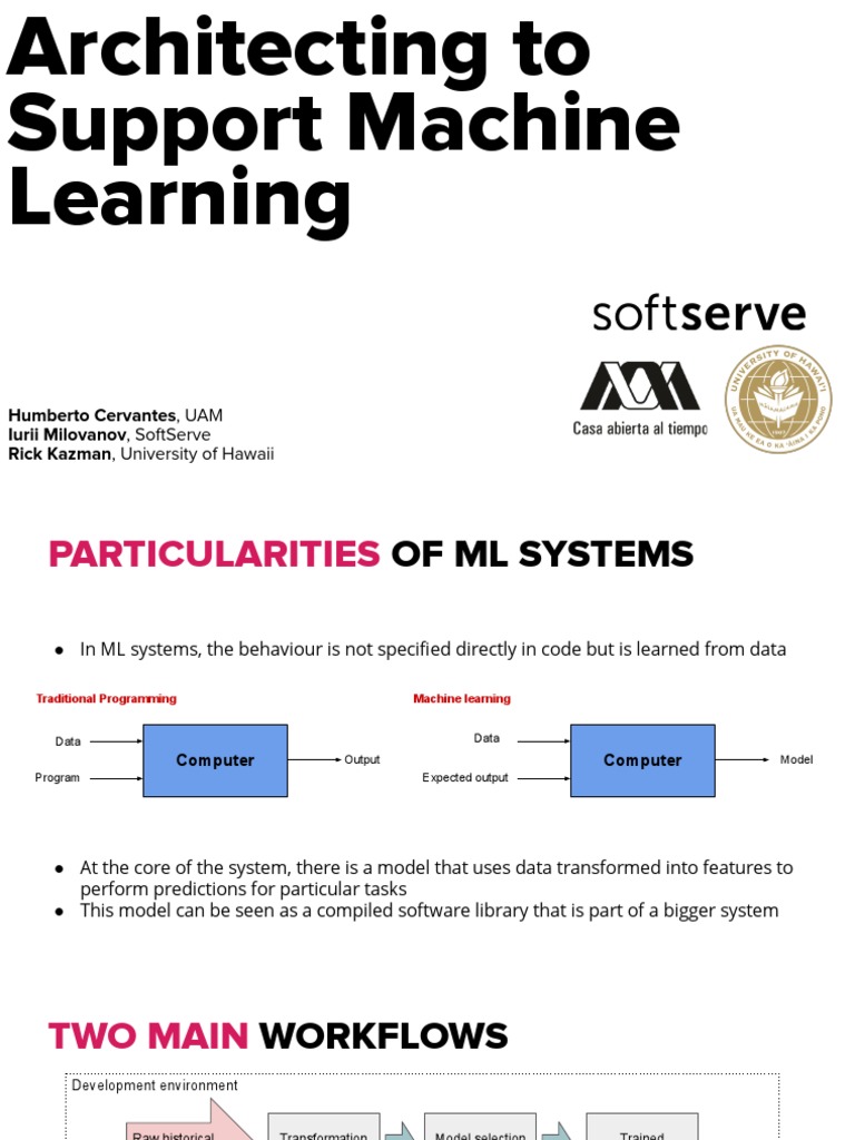 Architecting To Support Machine Learning | PDF | Apache Spark ...