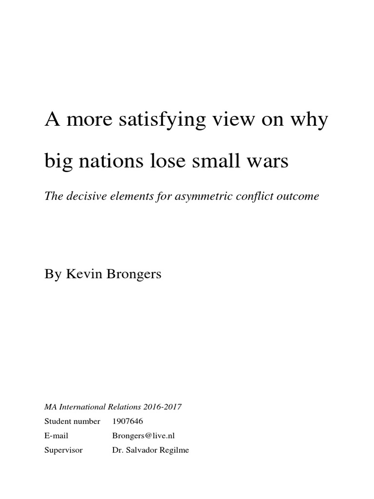 Asymmetric Conflict Outcomes | PDF | Military | Vietnam War